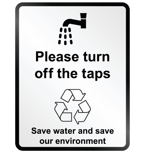 Save water sign Royalty Free Vector Image - VectorStock