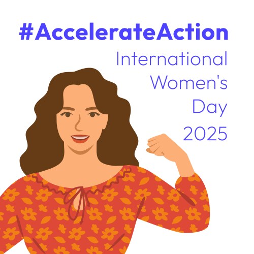Accelerate Action International Womens Day Banner Royalty Free Vector