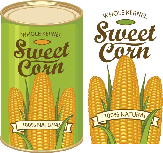 Sweet corn poster label sticker template Vector Image
