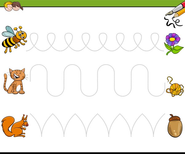 Trace lines educational game for children Vector Image