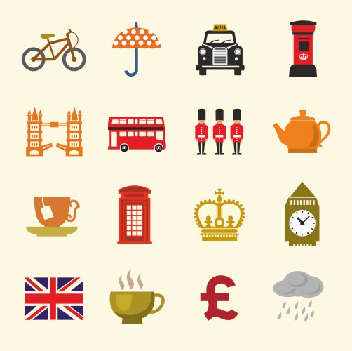London touristic set Royalty Free Vector Image