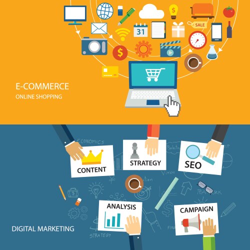 E-commerce and shopping Royalty Free Vector Image