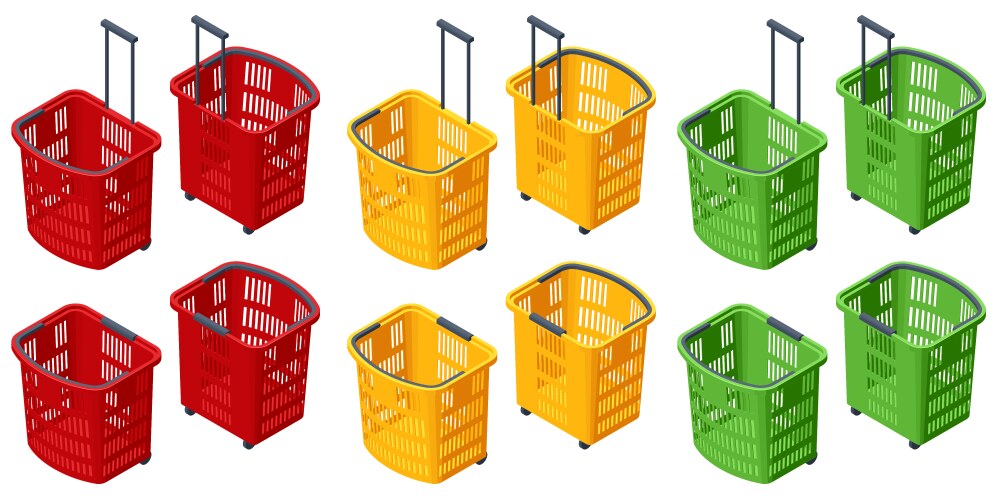 Shopping cart set Royalty Free Vector Image - VectorStock