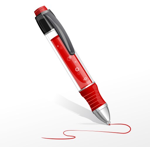 Red pen Royalty Free Vector Image - VectorStock