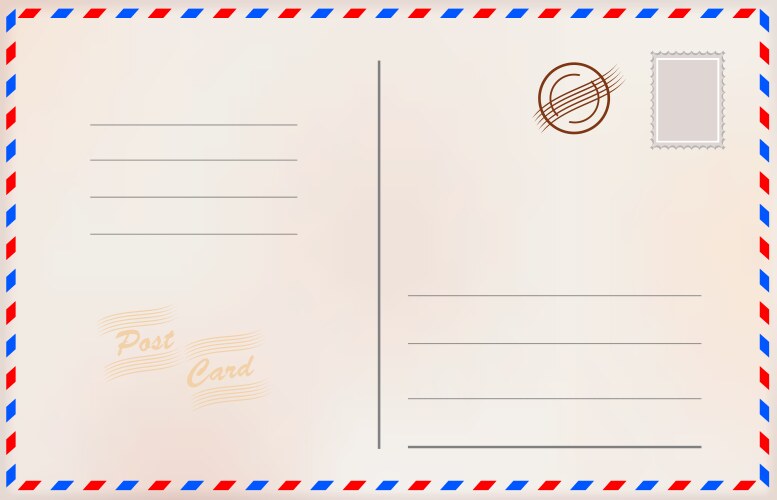 Postcard envelope template set greeting card Vector Image