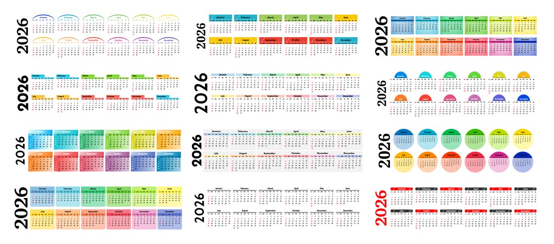 2026 Calendar - White Background – Royalty-Free Vector | VectorStock