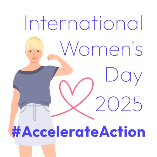 Accelerate action 2025 with hand showing strength Vector Image