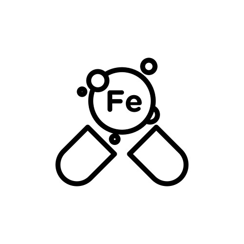 Iron capsule icon set fe vitamin and nutrient Vector Image