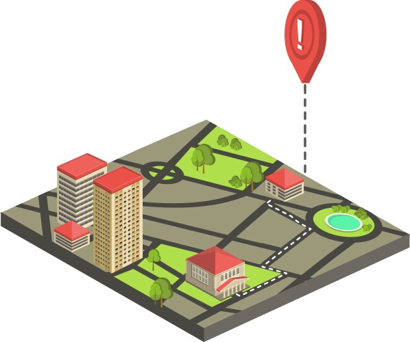 3d map isometric city Royalty Free Vector Image