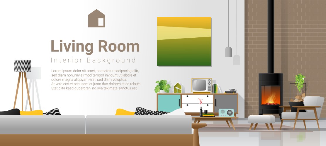 Living room Royalty Free Vector Image - VectorStock