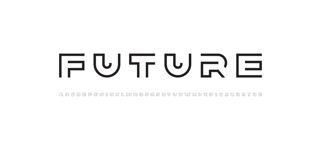 Digital font alphabet from segment line minimal Vector Image