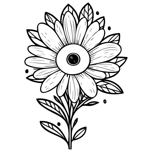 Sunflower sketch hand draw Royalty Free Vector Image