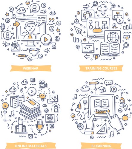 Doodle cute frames set Royalty Free Vector Image