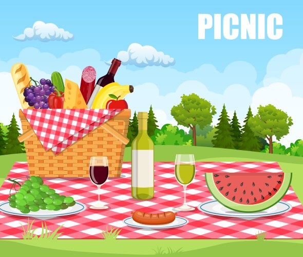 Family picnic Royalty Free Vector Image - VectorStock