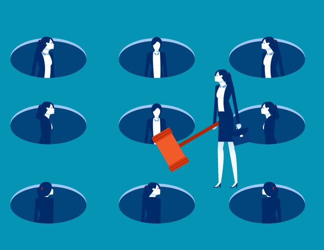 Employee is hitting the boss with a hammer Vector Image