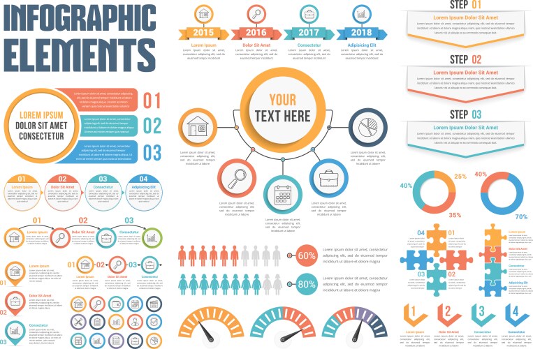 Infographic elements set Royalty Free Vector Image
