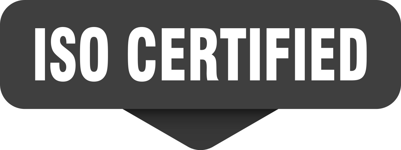 Iso certification sticker sign Royalty Free Vector Image