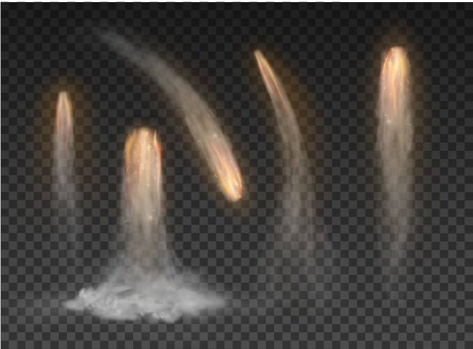 Space rocket smoke isolated on transparent Vector Image