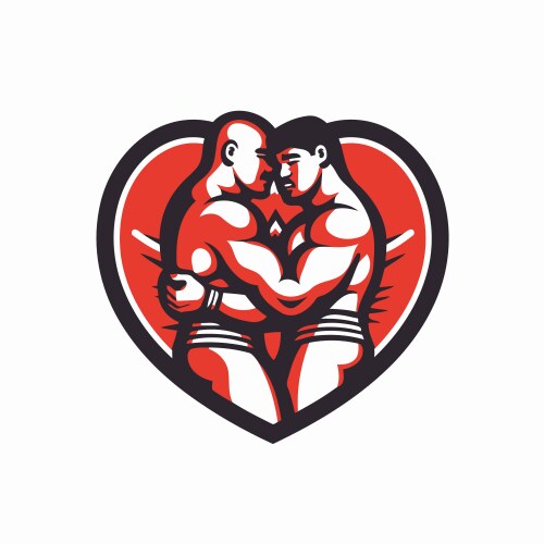 A strong man bodybuilder in circle Royalty Free Vector Image