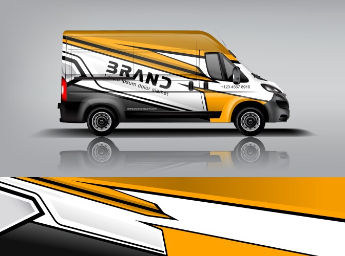Vehicle decal wrap design cargo van graphic Vector Image