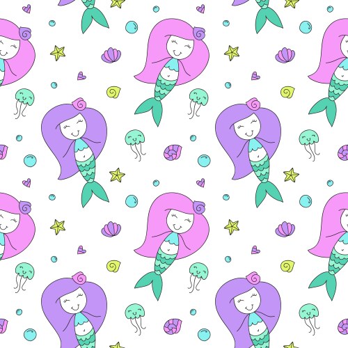 Mermaids Seamless Vector Images Over 2 400