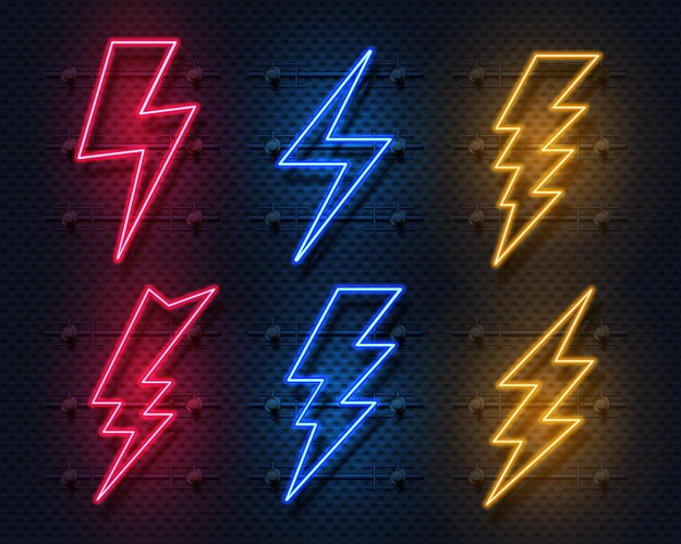 Neon Lightning Bolt Vector Images (over 2,200)