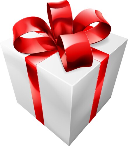 Red and white present Royalty Free Vector Image