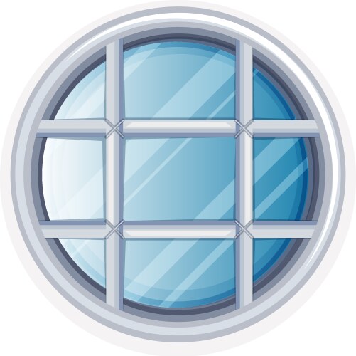 Round window with glass Royalty Free Vector Image