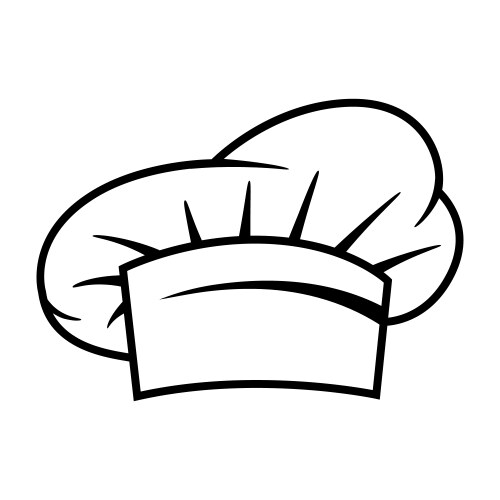 Chef hat stylized kitchen Royalty Free Vector Image