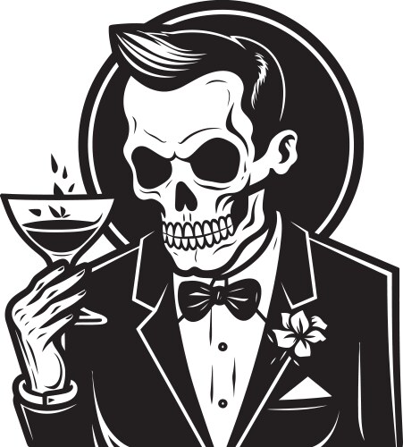 Intoxicate your brand with drunken skeleton logo Vector Image