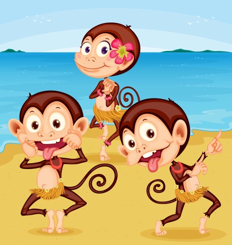 Monkey family with dollar Royalty Free Vector Image
