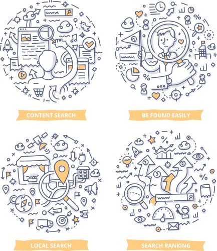 Invention doodle website template design Vector Image