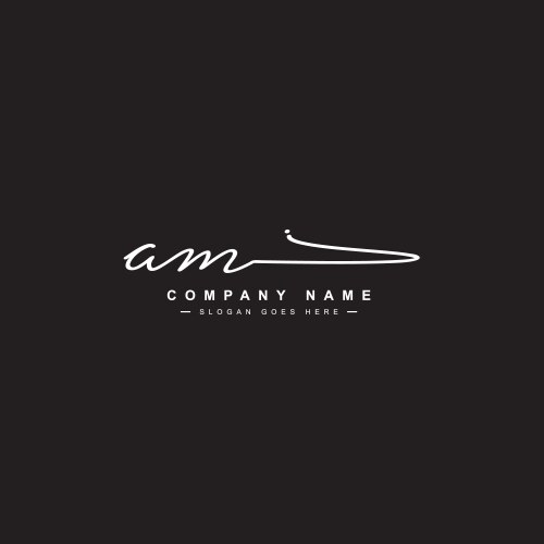 Initial letter am logo - handwritten signature Vector Image