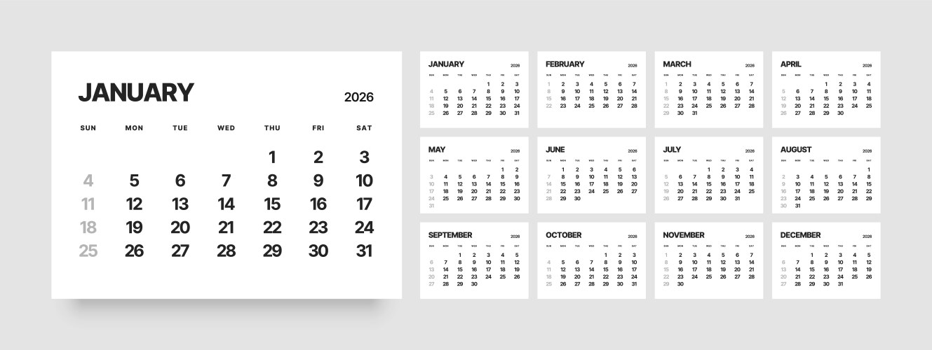 2026 Calendar Vector Images (over 3,500)
