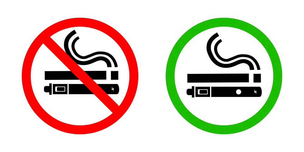 No smoking vaping signs set forbidden sign Vector Image