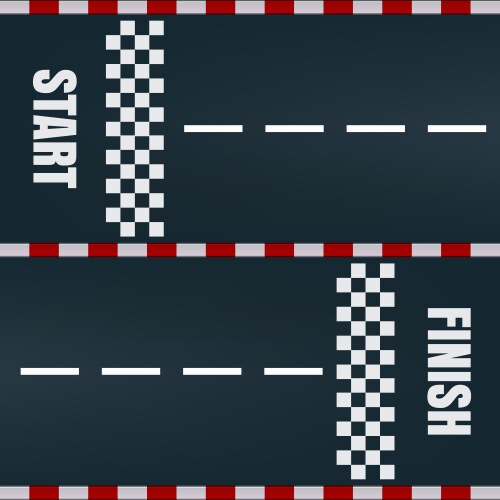 Race track with start and finish line top view Vector Image