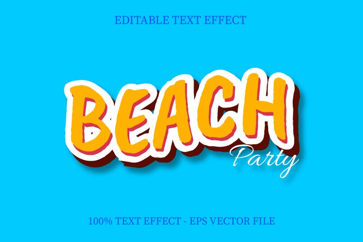 Summer beach text effect Royalty Free Vector Image