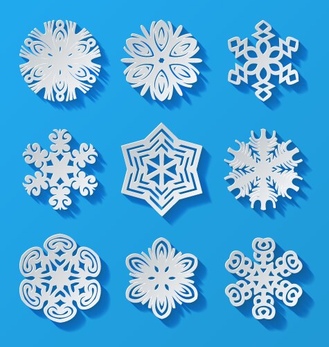 Simple snowflake icons Royalty Free Vector Image