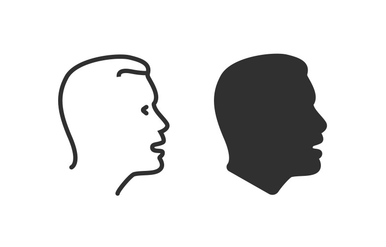 Side face profile silhouette initial s graphic Vector Image