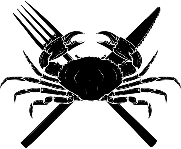 Crab black silhouette Royalty Free Vector Image