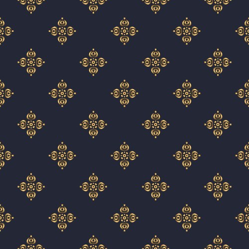 Swirl pattern seamless gold and navy blue Vector Image