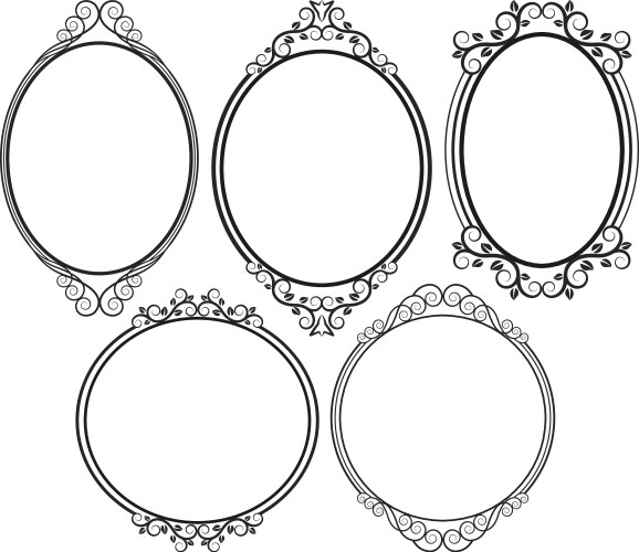 Oval stamp set Royalty Free Vector Image - VectorStock