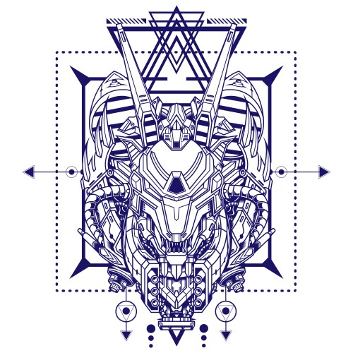 Cyber wolf for playing card gaming logo and more Vector Image