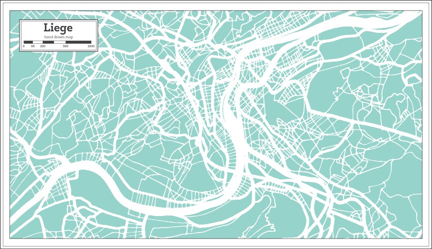 Detailed map amman city linear print Royalty Free Vector