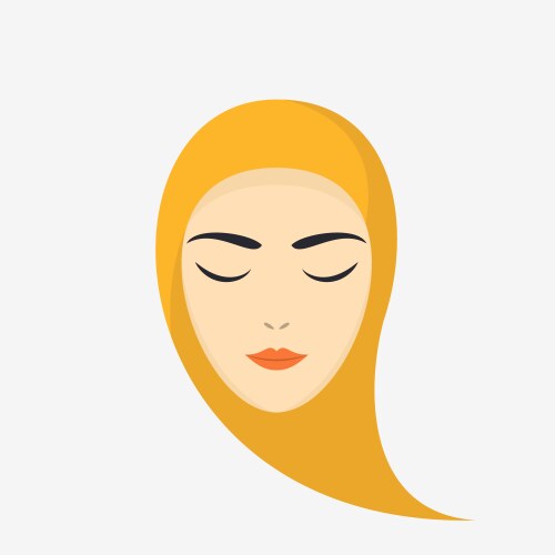Beautiful face of arabic muslim woman in hijab Vector Image