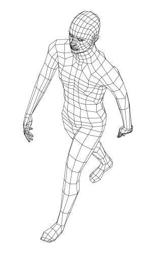 Wireframe walking man Royalty Free Vector Image