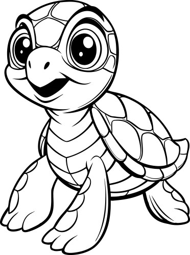 Baby sea turtle coloring page Royalty Free Vector Image