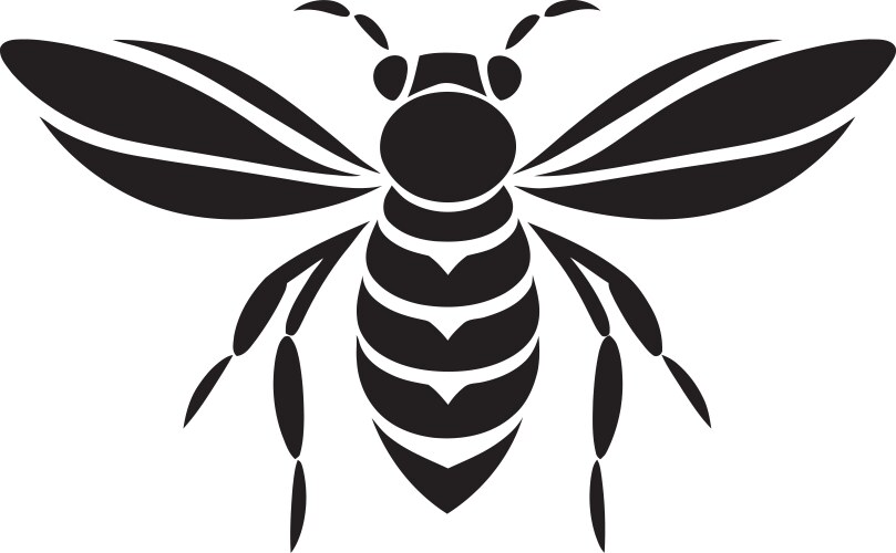 Crafted ferocity hornet mascot black icon Vector Image