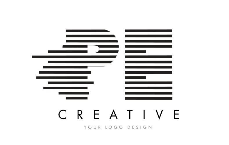 Pe modern letter logo design with swoosh Vector Image