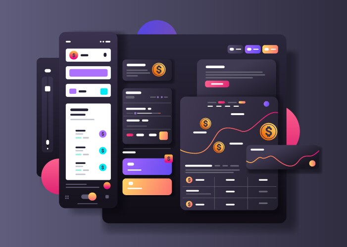 Online banking smart wallet payment application Vector Image